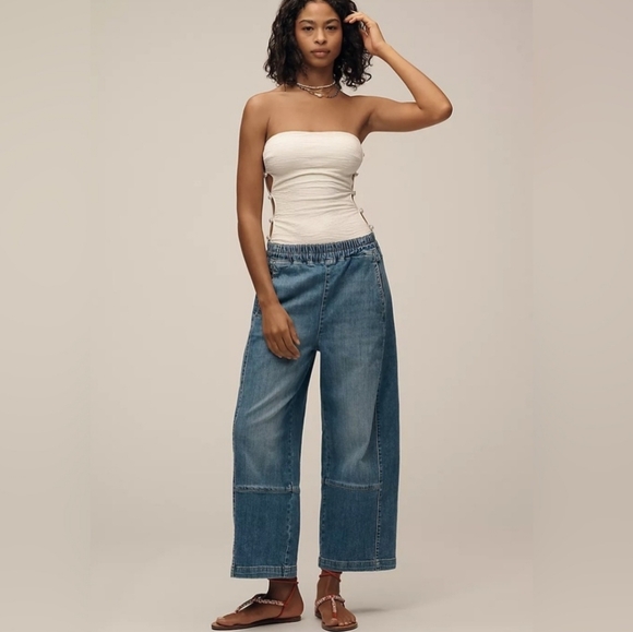 Pilcro | Jeans | Pilcro Denim The Izzie Relaxed Pull On Barrel Wideleg ...